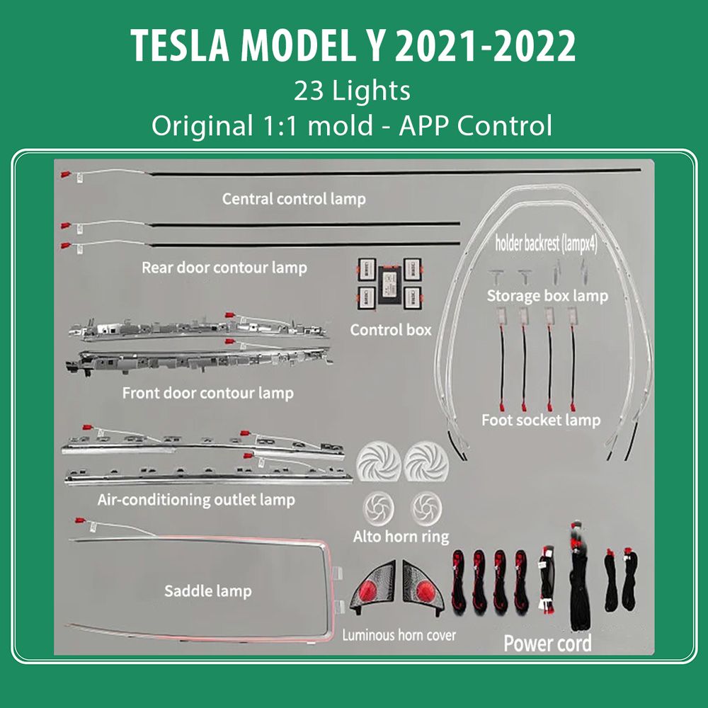 DIQ AMBIENT TESLA MODEL Y mod.2021-2022 (Digital iQ Ambient Light Tesla ...